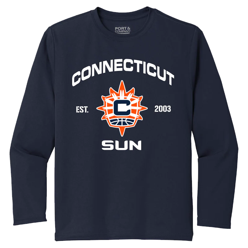 Connecticut Sun Est 2003 Youth Long Sleeve Perfromance T-Shirt ...